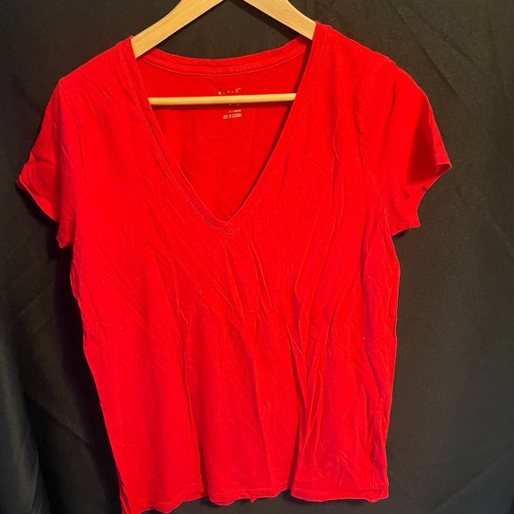 a new day | Tops | A New Day Red Vneck Cotton Tee Xl 1 | Poshmark